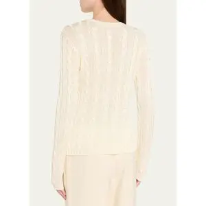 Ralph Lauren Cable-knit Silk Sweater - Cream