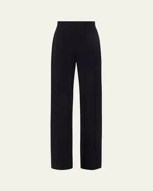 L'AGENCE Nova Mid-rise Wide-leg Pants - Black