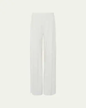 L'Agence Nova Mid-rise Wide-leg Pants - Ivory
