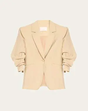 Cinq À Sept Tumbled Woven Khloe Blazer - Khaki