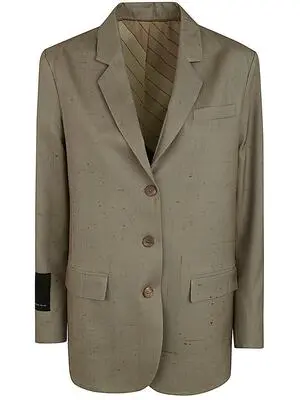 IBRIGU Three Button Silk Jacket Clothing - Brown
