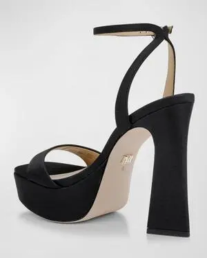 Badgley Mischka Badgley Mischka Caia Crystal Heart Platform Sandals Black