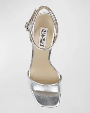 Badgley Mischka Badgley Mischka Caia Crystal Heart Platform Sandals Silver