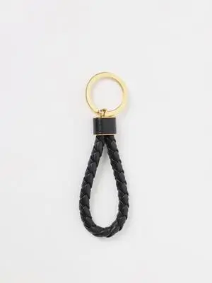 Bottega Veneta Woven Leather Keychains - Black