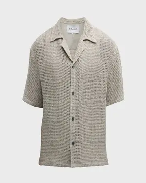 FRAME Linen Open Weave Overshirt