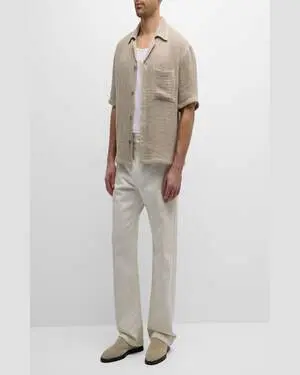 FRAME Linen Open Weave Overshirt
