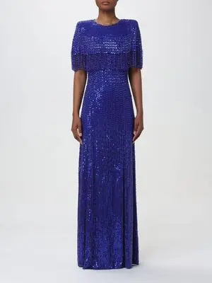 Jenny Packham Embellished Sequined Maxi Gown - Blue