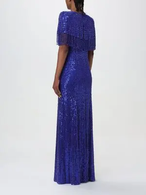 Jenny Packham Embellished Sequined Maxi Gown - Blue