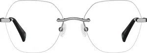 Zenni Geometric Rimless Metal Frame Glasses - Gray