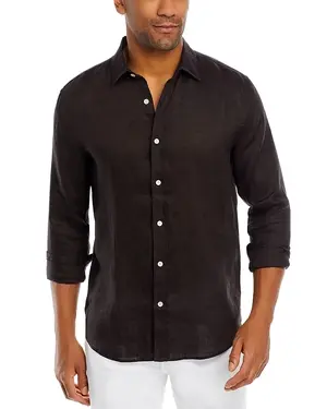 Bloomingdale'S Standard Fit Linen Shirt - Exclusive Brown