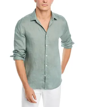 Bloomingdale'S Standard Fit Linen Shirt - Exclusive New Green