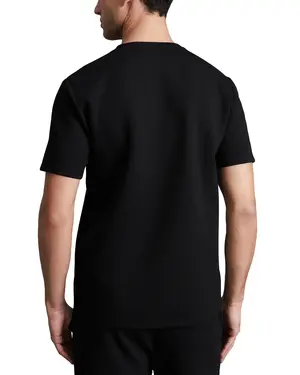 REISS Bradley Interlock Slim Fit Crewneck Tee - Black