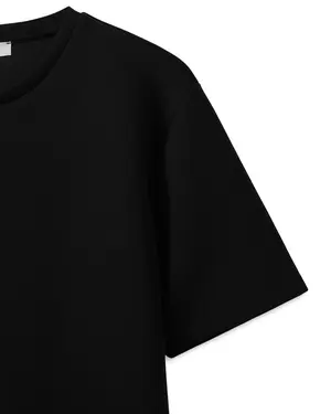 REISS Bradley Interlock Slim Fit Crewneck Tee - Black
