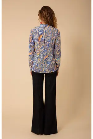 Hale Bob Molly Silk Top - Blue