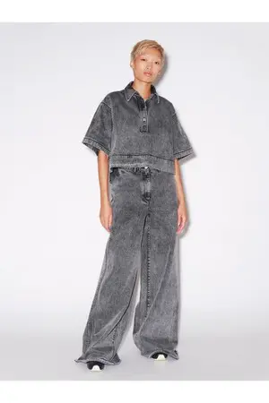Rosetta Getty Cropped Oversized Polo