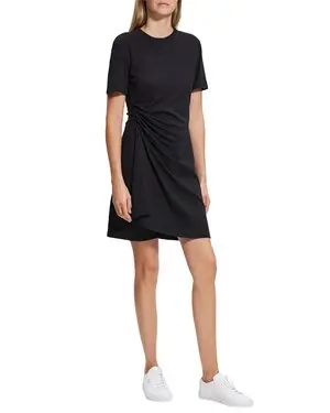 Theory Side Drape Mini Dress - Black