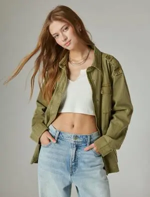 Lucky Brand Classic Military Jacket - Green