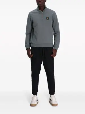 Belstaff Logo-patch Short-zip Sweatshirt - Green