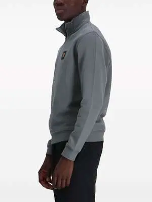 Belstaff Logo-patch Short-zip Sweatshirt - Green