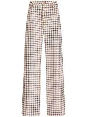 Etro Check Jacquard Wide-leg Trousers