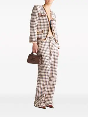 Etro Check Jacquard Wide-leg Trousers