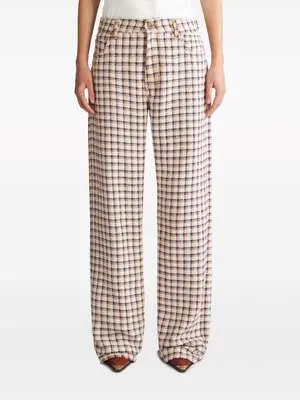 Etro Check Jacquard Wide-leg Trousers
