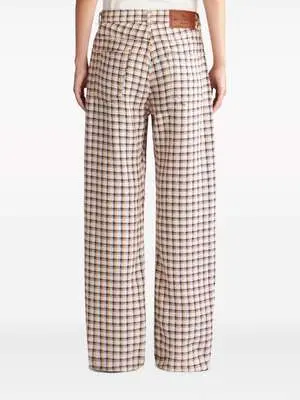 Etro Check Jacquard Wide-leg Trousers