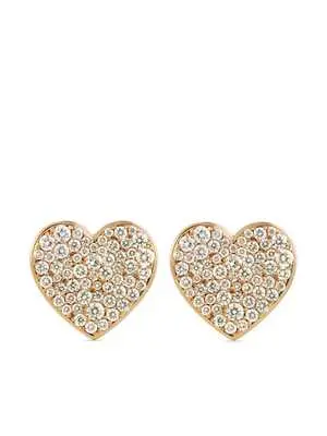 ALINKA 18kt Rose Diamond Heart Stud Earrings - Gold