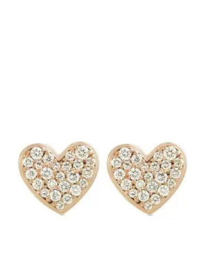ALINKA 18kt Rose Diamond Heart Earrings - Gold