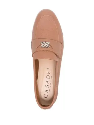 Casadei Antilope Leather Loafers - Brown