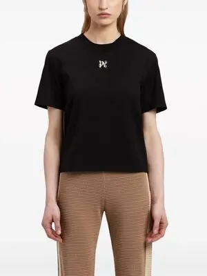 Palm Angels Monogram Cotton T-shirt - Black