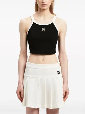 Palm Angels Pa Monogram Cropped Tank Top