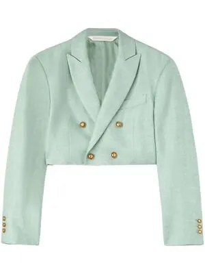 Palm Angels Linen Cropped Blazer