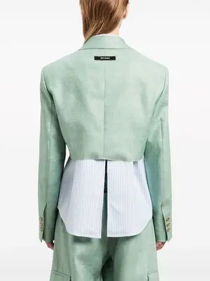 Palm Angels Linen Cropped Blazer