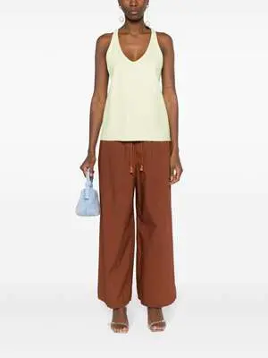 FORTE_FORTE Drawstring-waist Cotton Trousers - Brown