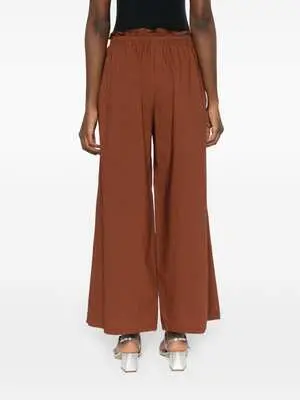 FORTE_FORTE Drawstring-waist Cotton Trousers - Brown