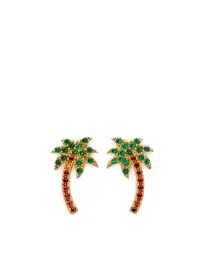 Palm Angels Crystal-embellished Palm Tree Earrings