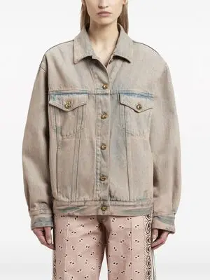 Palm Angels Overdyed Denim Jacket - Pink