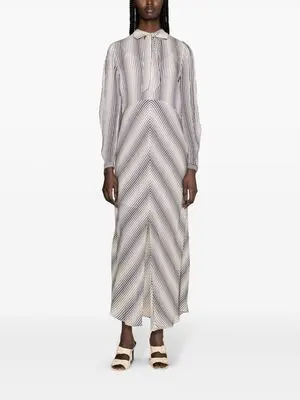 TWINSET Striped V-neck Shirt Dress