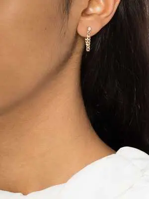 Zoe Chicco 14kt Yellow Curb-chain Diamond Earring