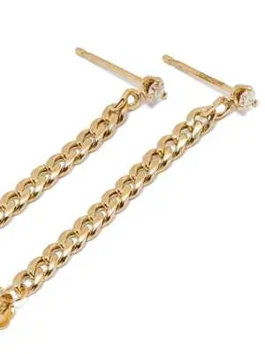 Zoe Chicco 14kt Yellow Curb-chain Diamond Earring