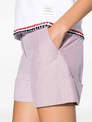 Thom Browne Striped High-waist Shorts - Red