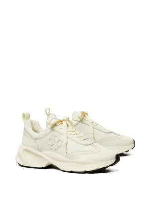 Tory Burch Logo-embossed Leather Sneakers - White
