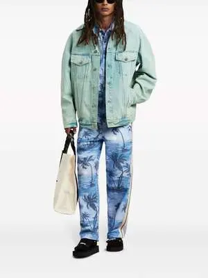 Palm Angels Overdyed Denim Jacket - Green