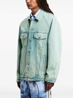 Palm Angels Overdyed Denim Jacket - Green