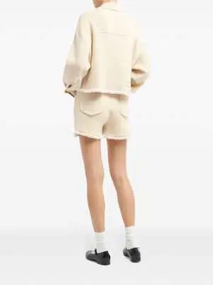 BARRIE Fine-knit Fringe-detail Shorts - Neutrals