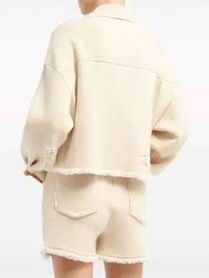 BARRIE Fine-knit Fringe-detail Shorts - Neutrals