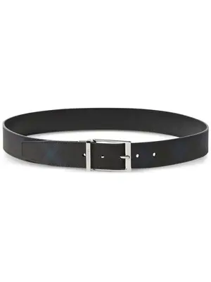 Burberry Check Leather Belt - Black