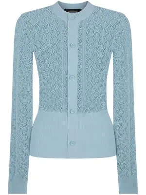 Dsquared2 Pointelle-knit Cotton Cardigan - Blue