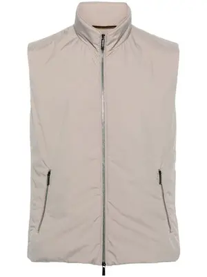 MOORER Padded Zip-up Gillet - Neutrals